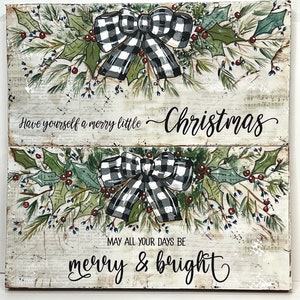 Buffalo Check Sign, Christmas Decor, Christmas Sign, Holiday Decor ...