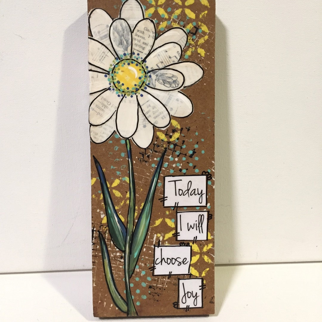 Daisy Flower Sign, Today I will choose Joy, Flower sign - Etsy.de