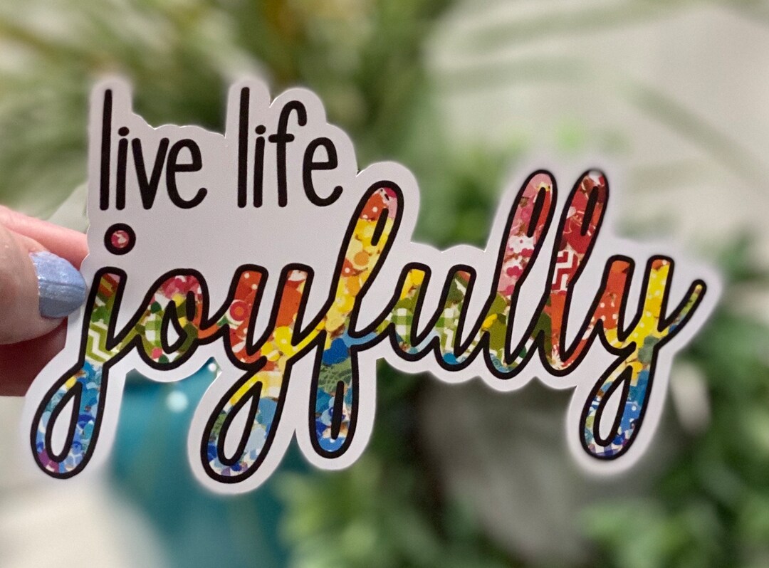 Live Life Joyfully, Rainbow Decal, Joy Vinyl Decal, Hydro Flask ...