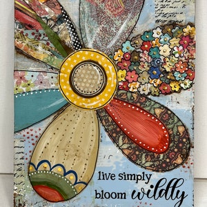 Painted Flower Sign, Daisy Sign, Friendship Gift, Bloom From Within ...