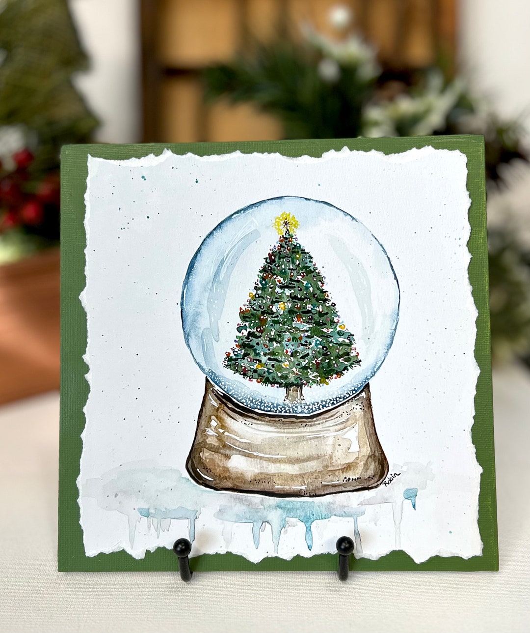 Watercolor Snow Globe, Colorful Tree Snowglobe, Christmas Watercolor ...