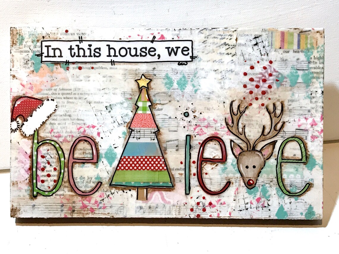 Believe Sign Christmas Decor in This House We Believe Believe Santa ...