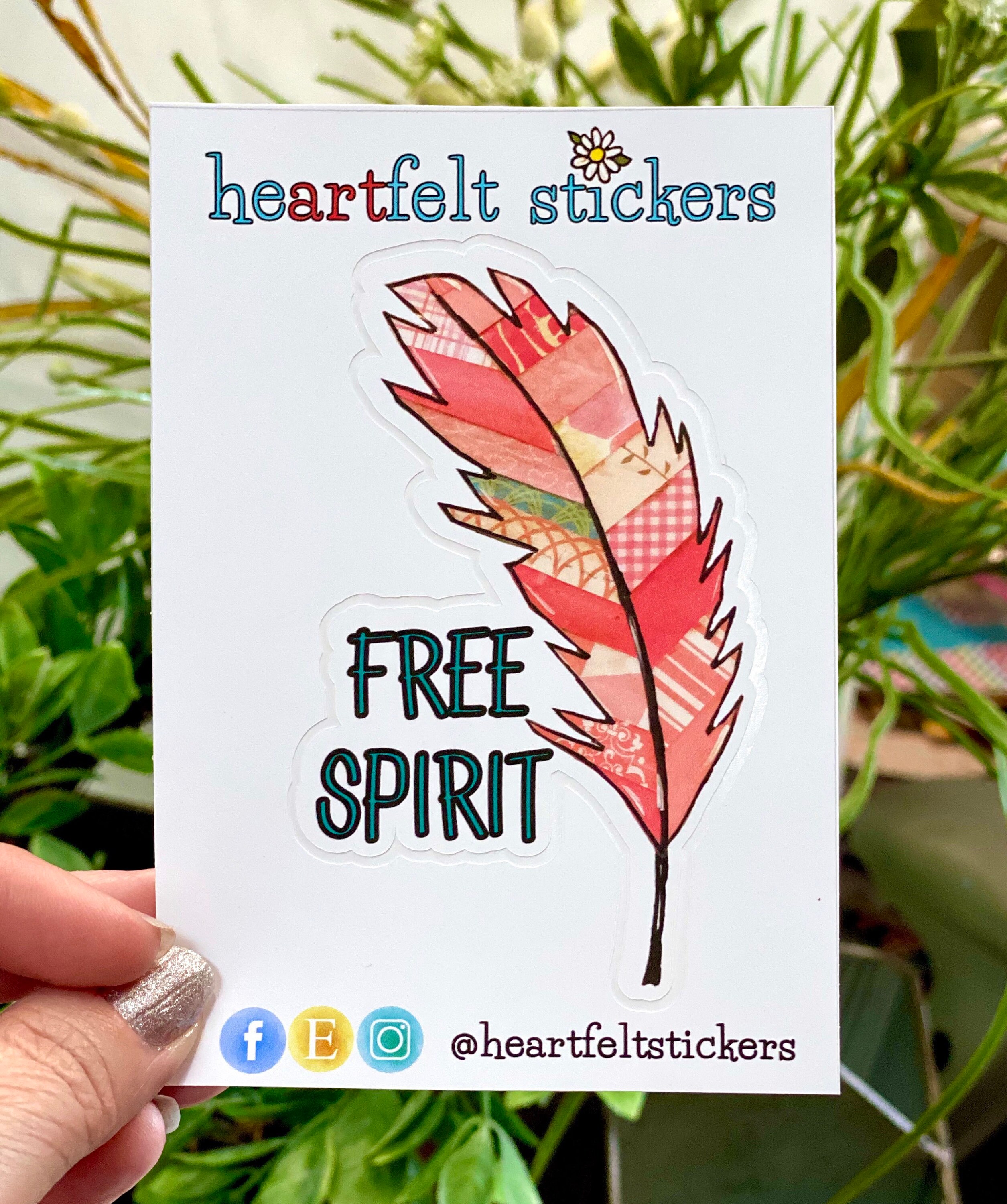 Feather Sign Boho Feather Colorful Feather Art Mixed Media | Etsy