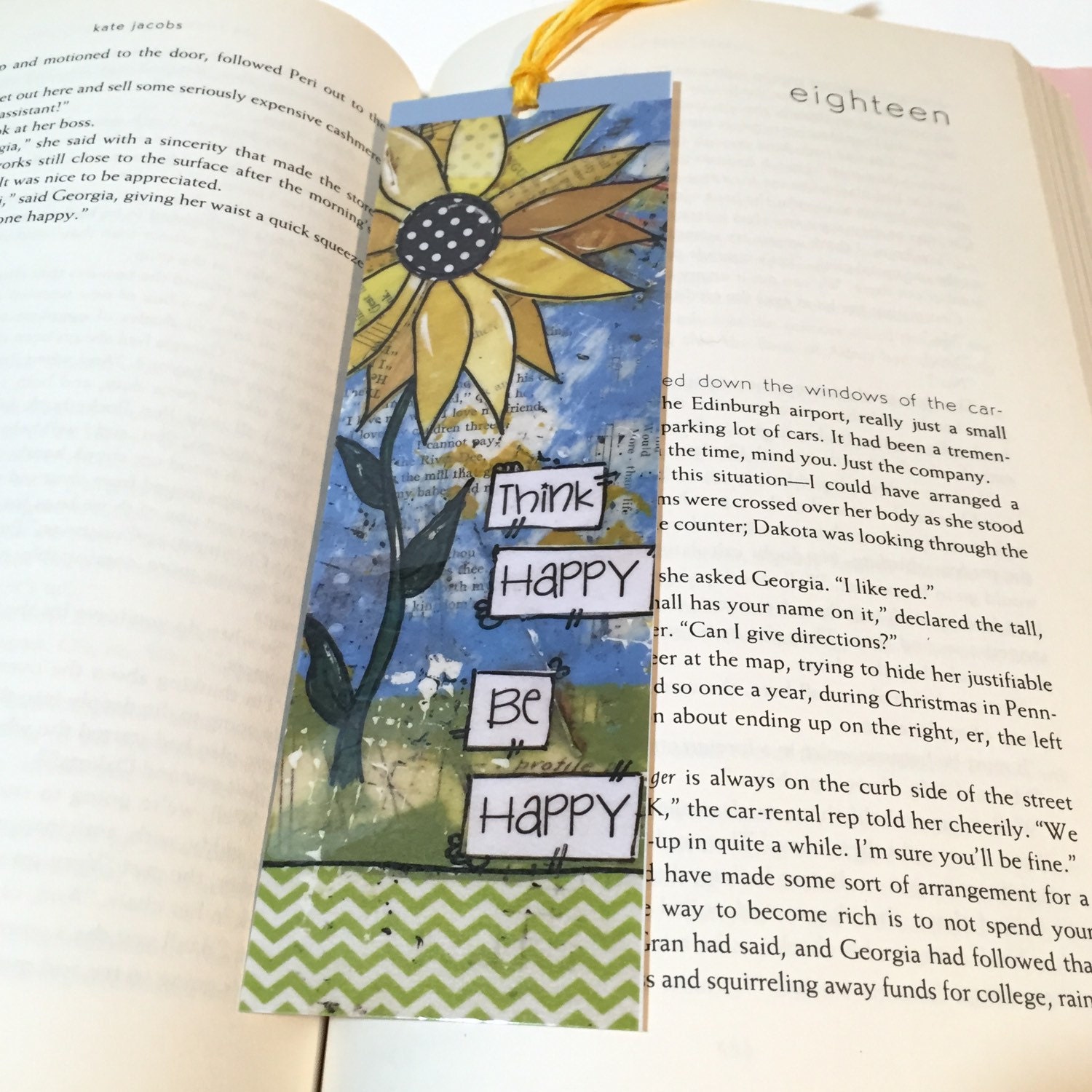 Sunflower Bookmark Be Happy Bookmark | Etsy