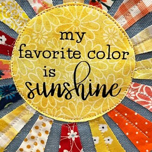 Sunshine Wall Banner, Sunbeams Fabric Wall Decor, My Favorite Color is ...