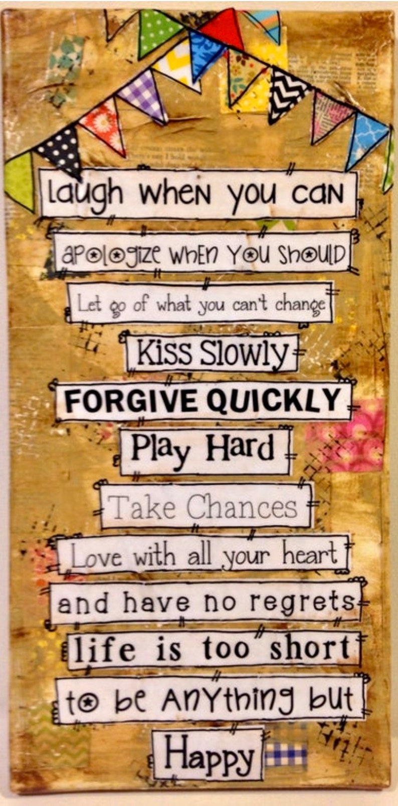 Happy Sign Life Rules Prints - Etsy