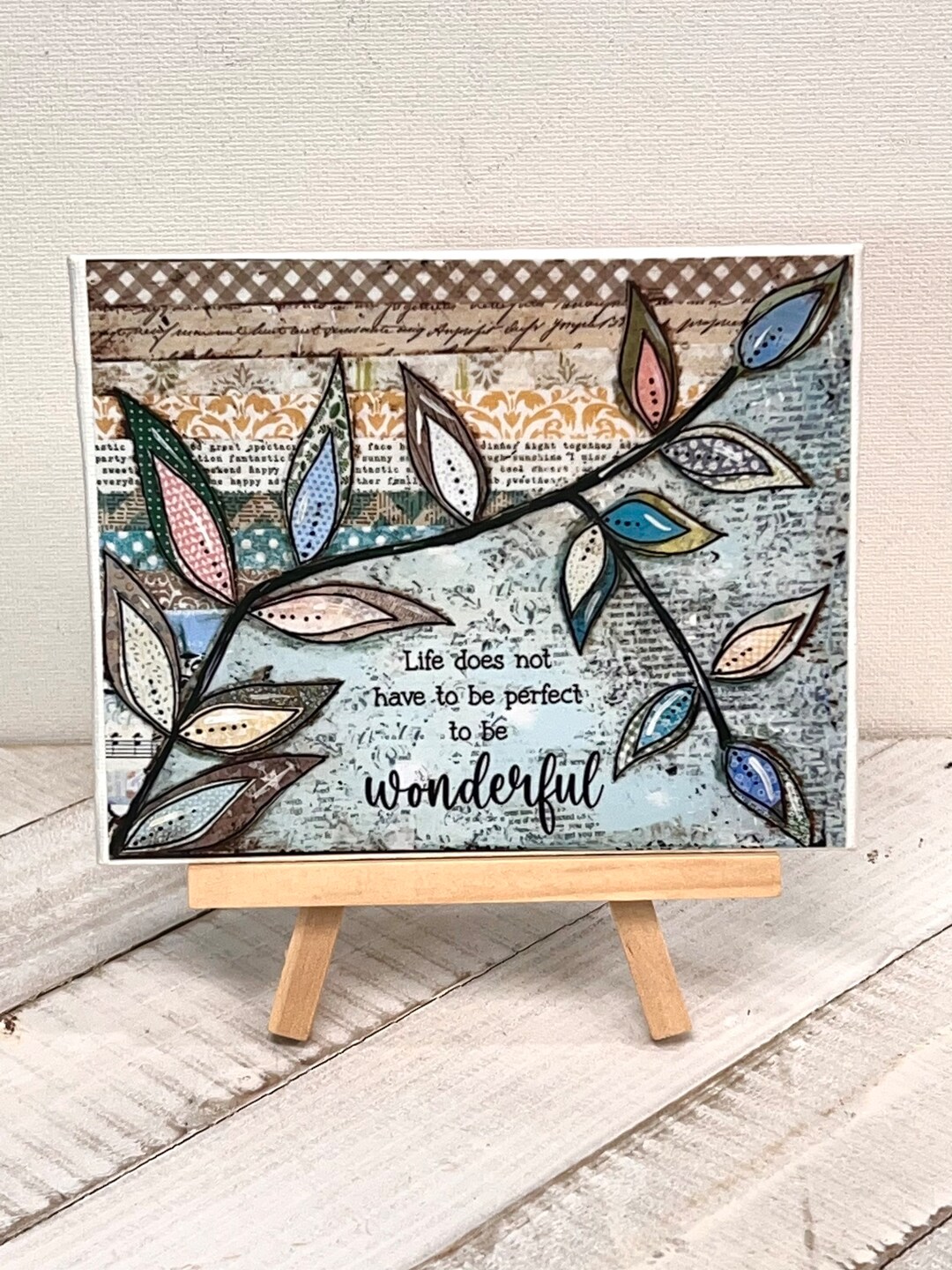 Wonderful Sign, Colorful Plant Vine Sign, Life Does Not Have to Be ...