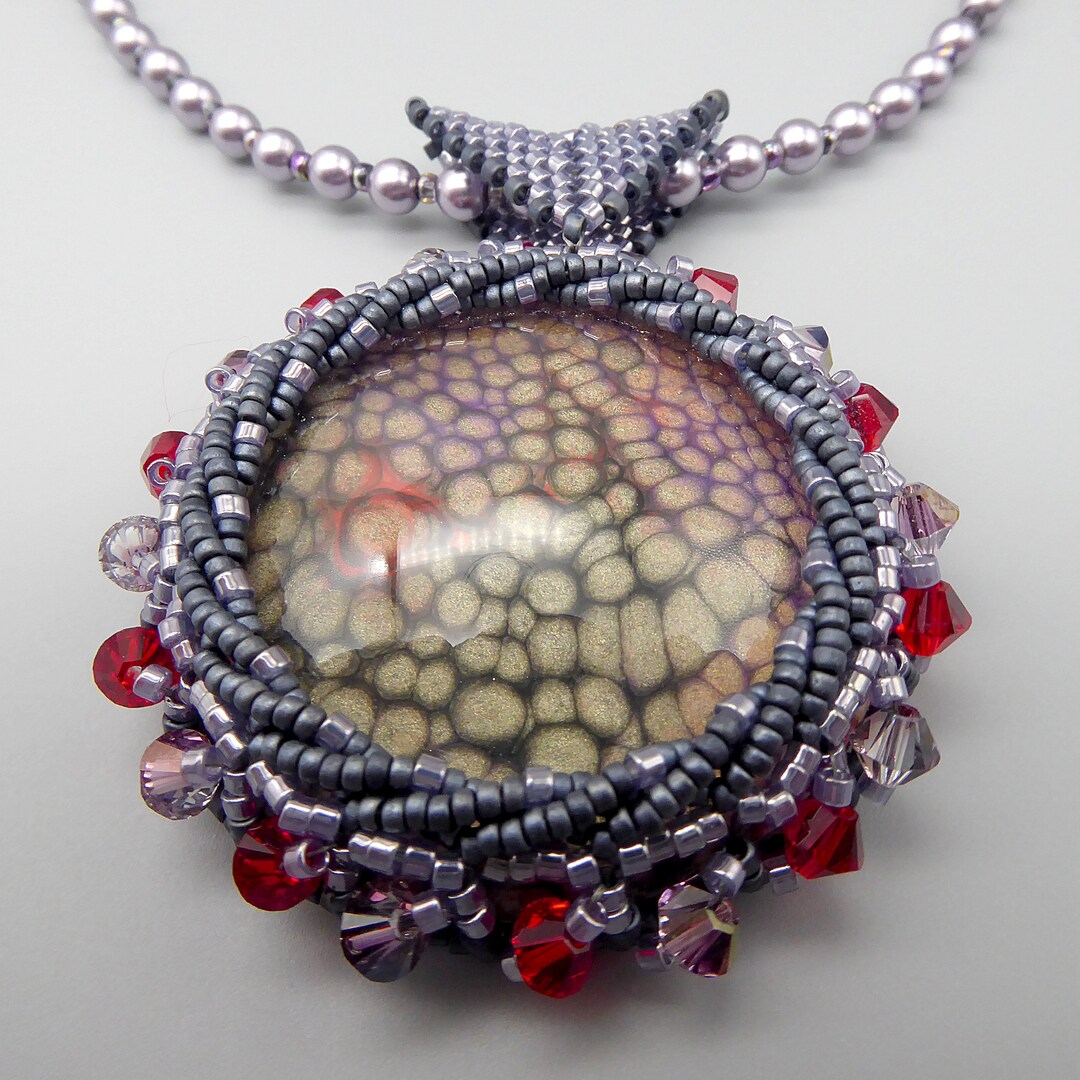 Large 48mm 'venus' Hand Painted Glass Cabochon, Bead and Crystal ...