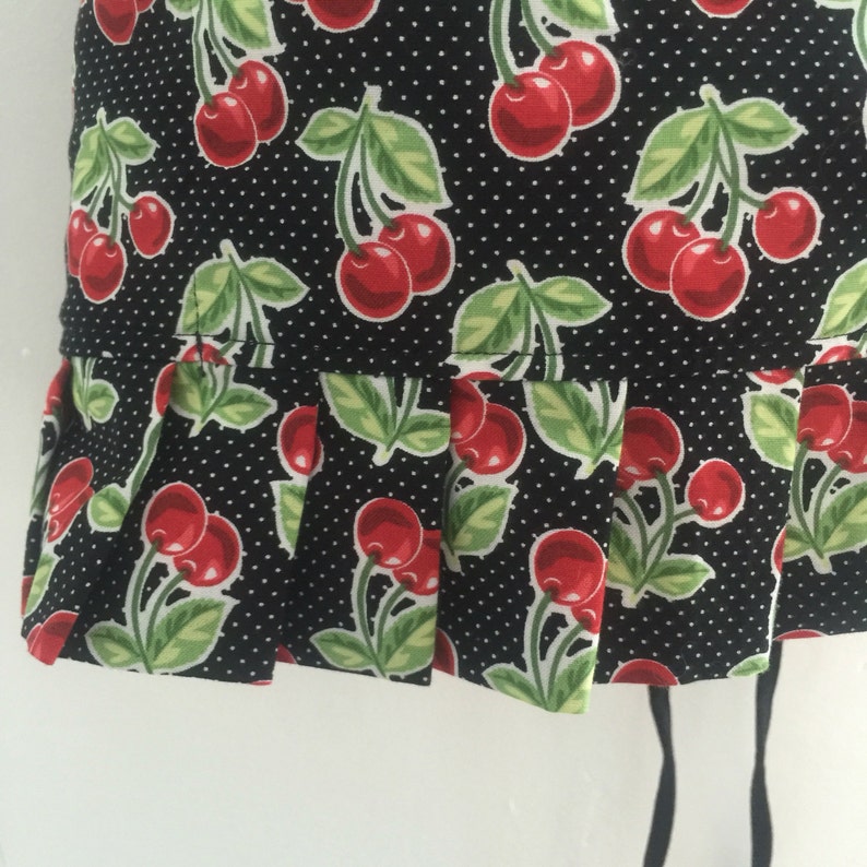 Reversible Ruffled Cherry Print Waitress Apron - Etsy