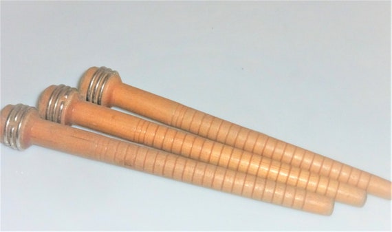 BX50 Lot of 3 Antique Wood Textile SEWING SPINDLE Bobbin - Etsy