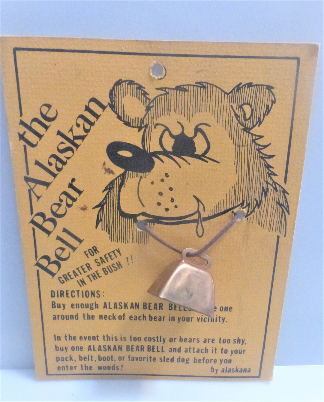BK26 the Alaskan BEAR BELL Safety in the Bush Joke Vintage Bell Vintage ...