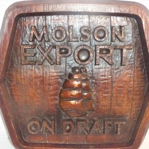 PC4 Vintage MOLSON EXPORT SIGN Bar Sign Beer Sign Beer Advertising Man ...