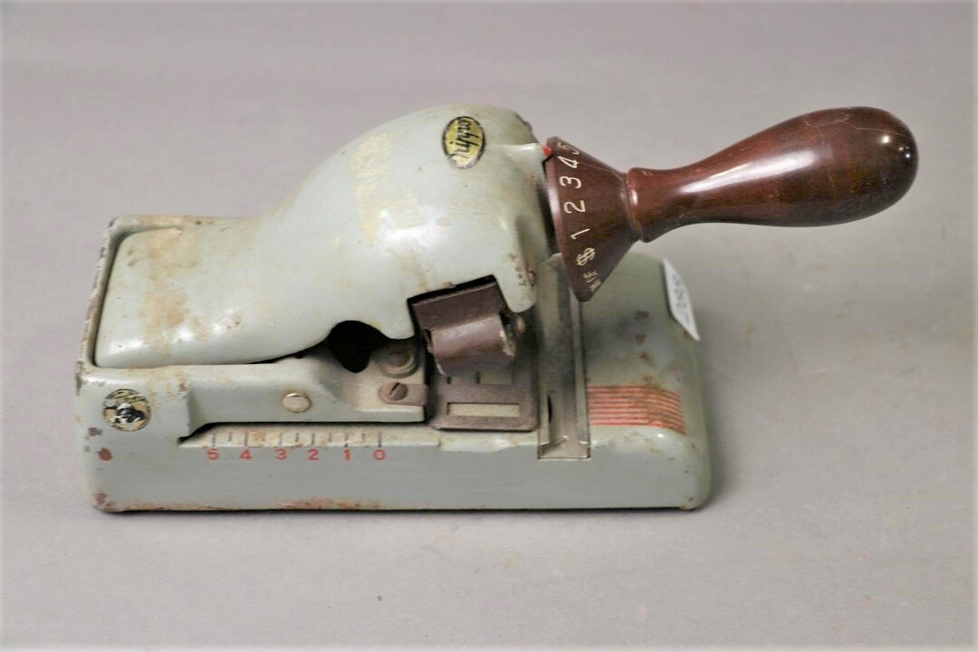 NIPPO CHECK WRITER Vintage Check Machine Check Stamp Vintage Cast Iron ...