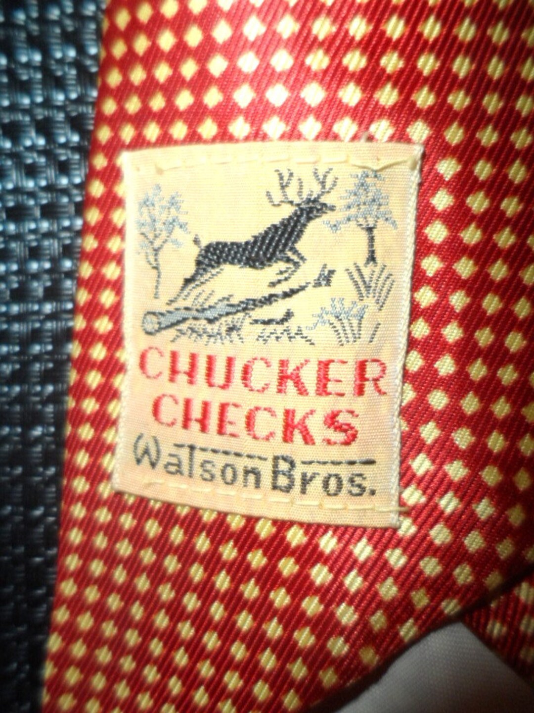 JW2 1920's Men's Tie CHUCKER CHECKS by Walson Bros. W/ Box Red Gold ...