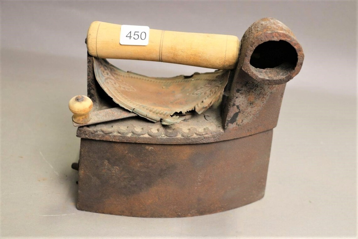 8 CAST Charcoal IRON With Chimney Wood Handle Hinged - Etsy