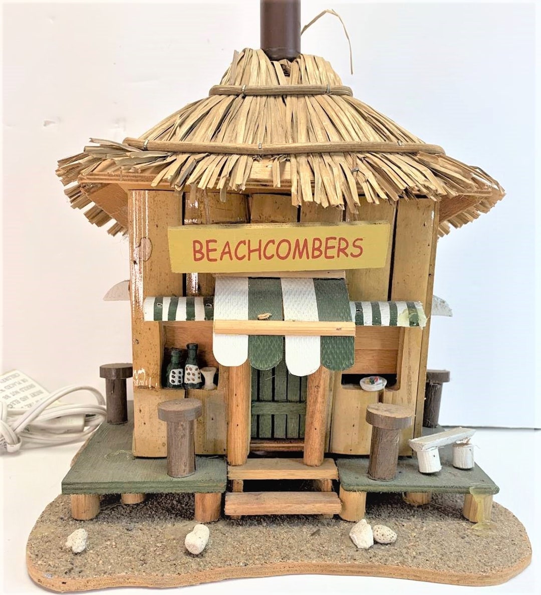 Bsm Handmade BEACH HUT LAMP Wood Lamp Stone Lamp Beachcombers - Etsy