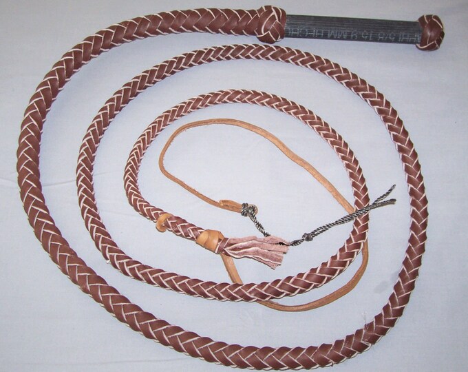 Whip 8 Ft. 8 Plait BULLWHIP Pro Rodeo Bull WHIP With Swivel Handle ...