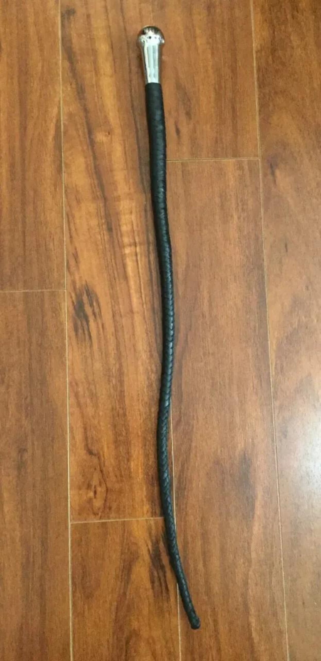 28 Inch Plaited Leather Black Crop Whip Cosplay Fantasy Bullwhip Whip ...