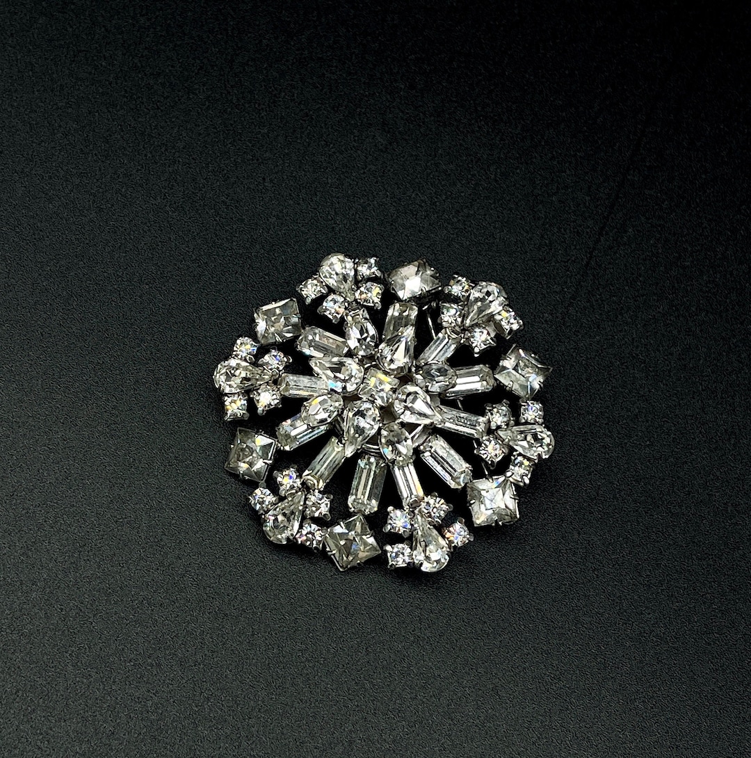 Magnifique broche en strass superposée Lilly Dache - Etsy France