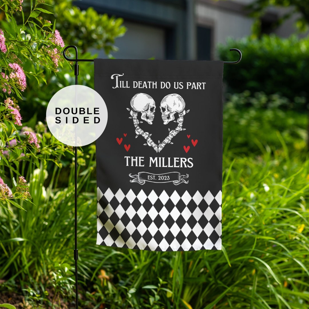 Gothic Wedding Decor, Personalized Garden Flag, Halloween Wedding ...