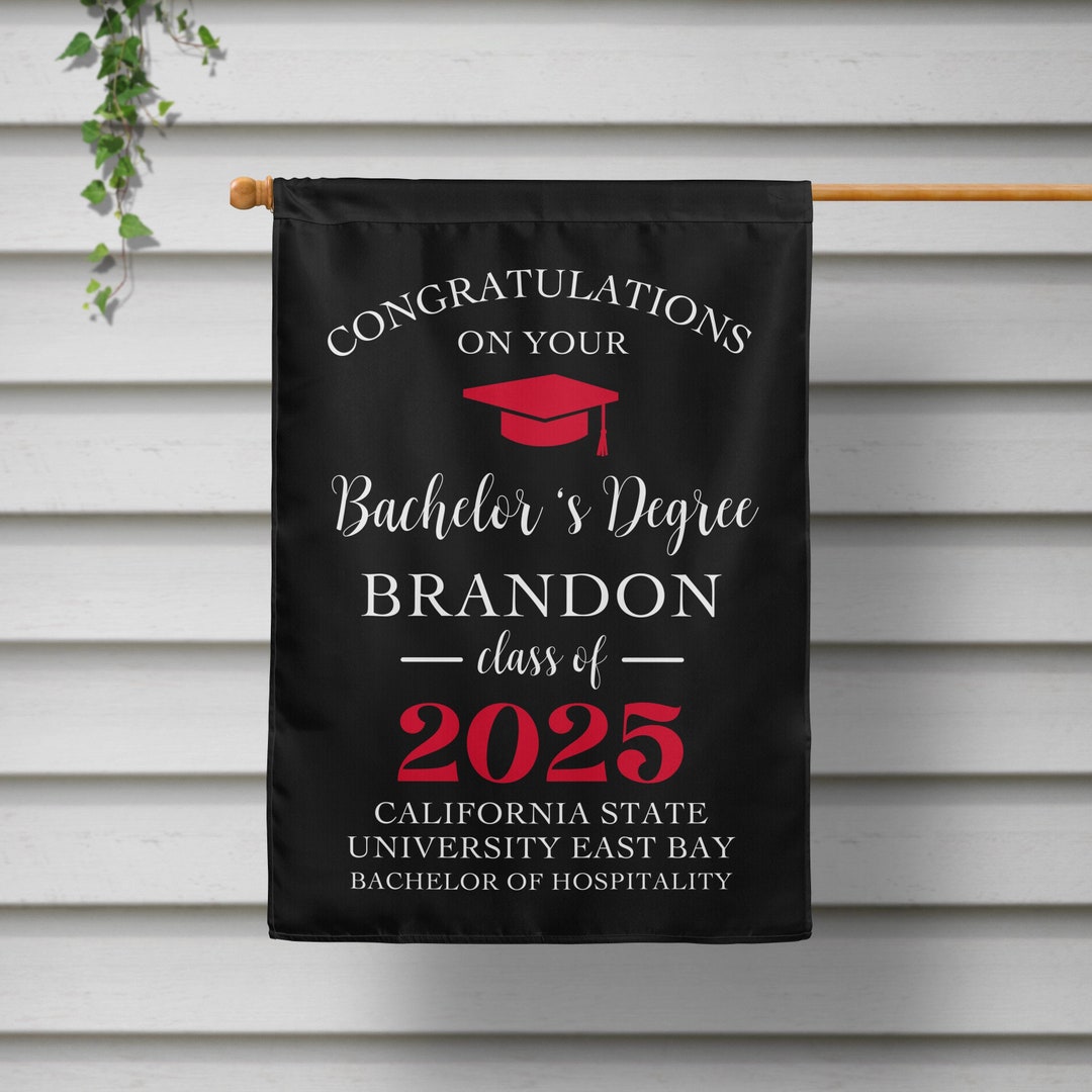 Bachelor's Degree, Graduation Yard Sign, Graduation Flag, College ...