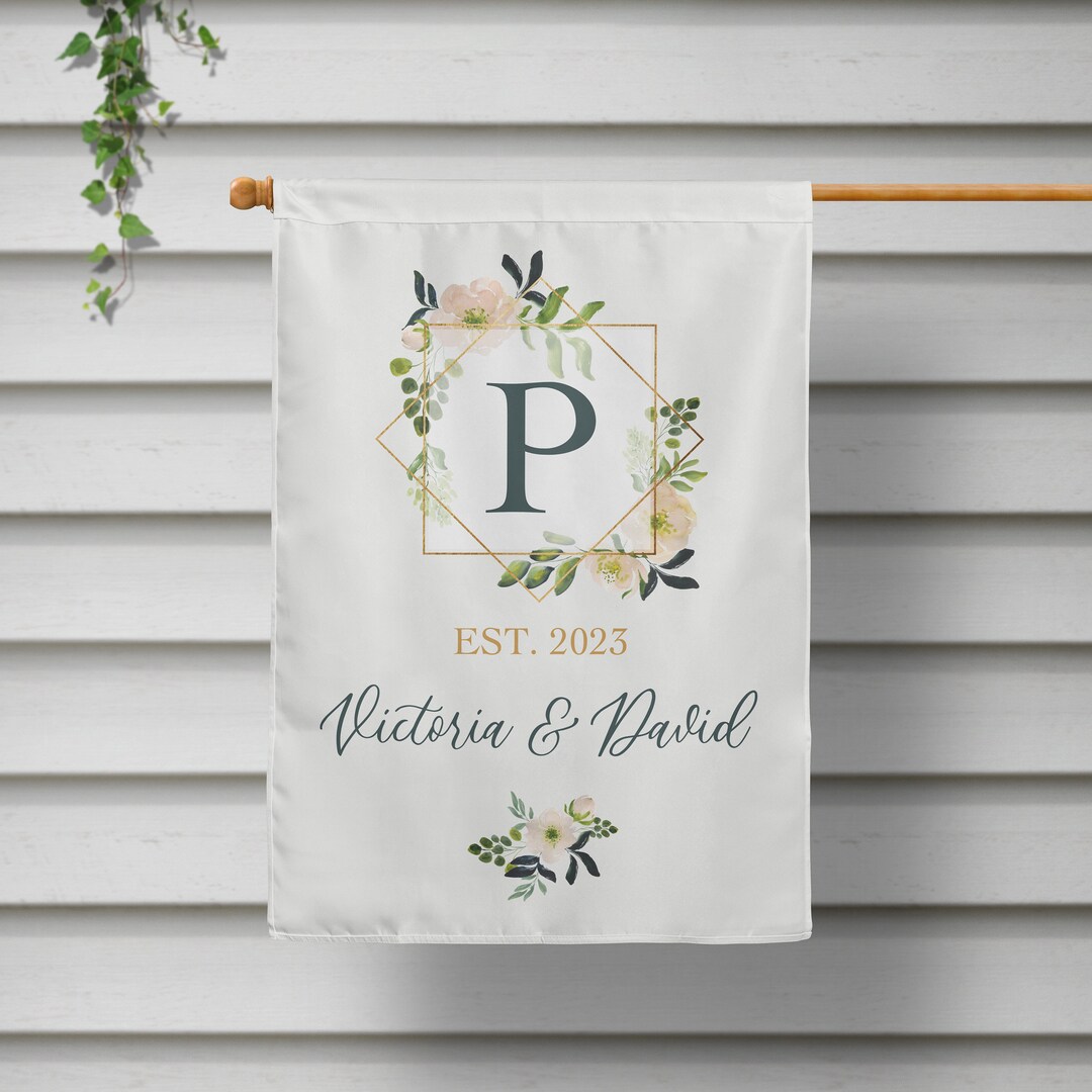 Wedding Flag, Personalized Garden Flag, Welcome Yard Sign, Backyard ...