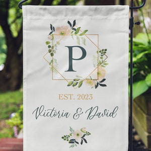 Wedding Flag, Personalized Garden Flag, Welcome Yard Sign, Backyard ...