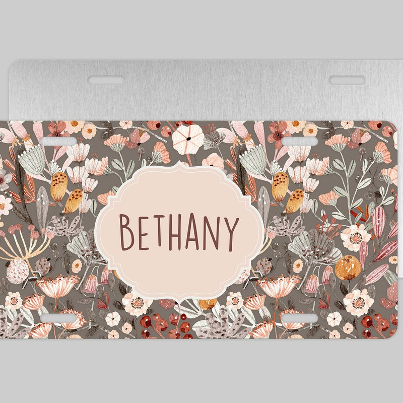 Floral License Plate - Etsy