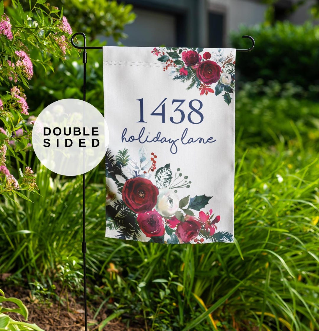 Custom Christmas Flag, Address Sign, Christmas Garden Flag, Holiday ...