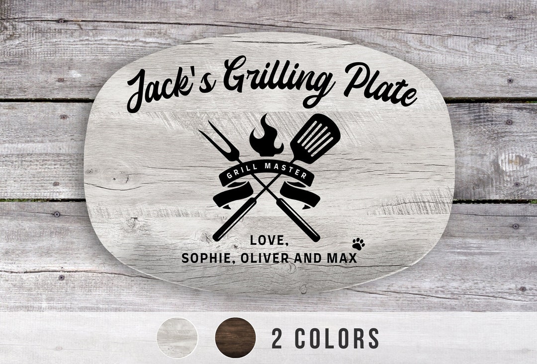 Grill Master BBQ Gifts, Personalized Grilling Plate, Dad Gift From Kids ...