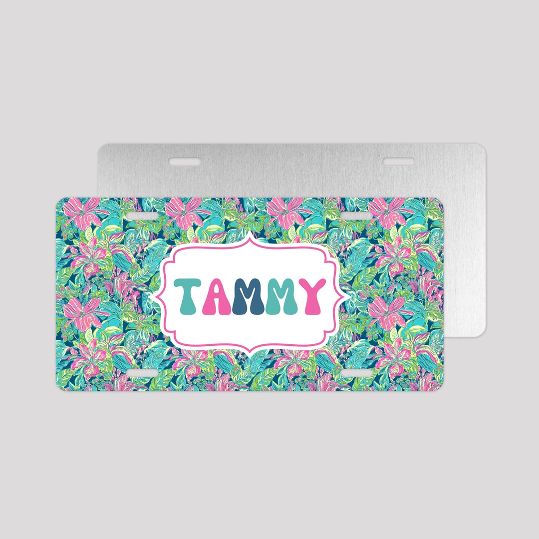 Tropical Front License Plate, Personalized Car Tag, Beach Life, Cute ...