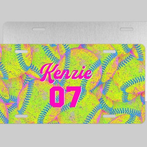 Softball License Plate, Front License Plate, Personalzed Car Tag, New ...