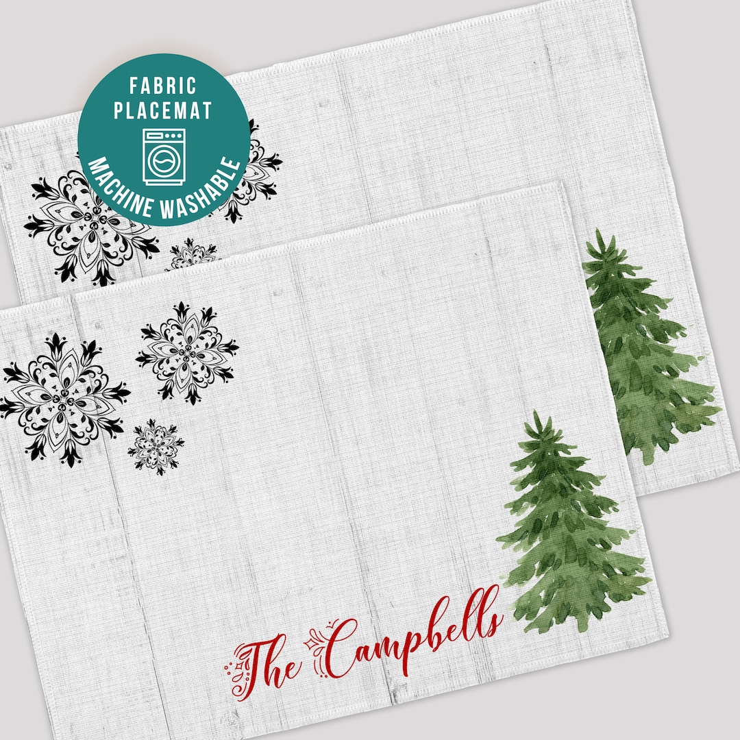 Christmas Placemats, Personalized Holiday Decor, Handmade Placemats ...