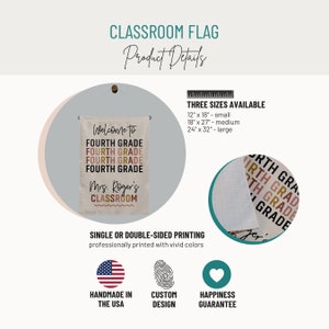 Classroom Door Sign, Personalized Teacher Classroom Flag, Elementary ...