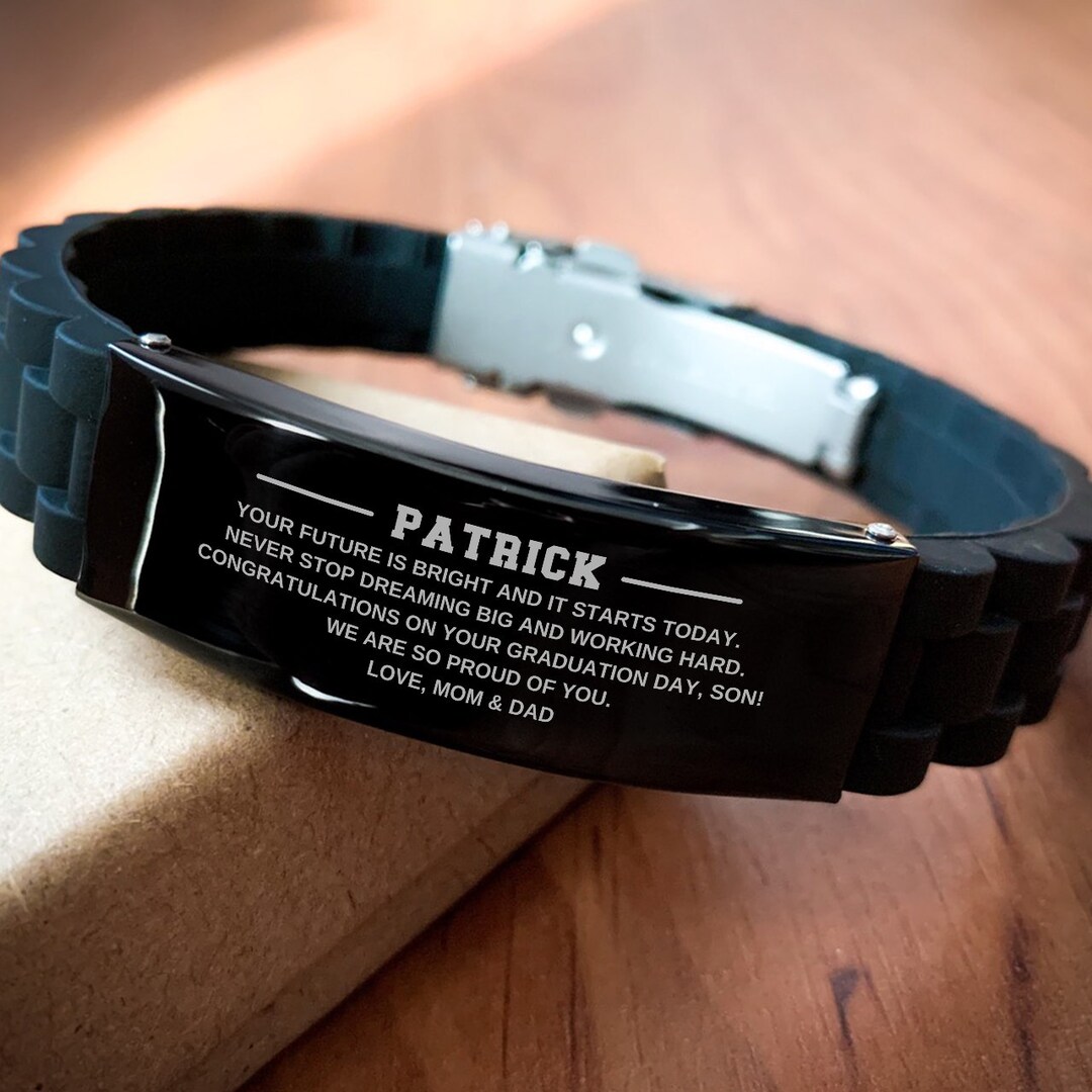 Graduation Bracelet, Personalized Name Bracelet, for Our Son, Class of ...