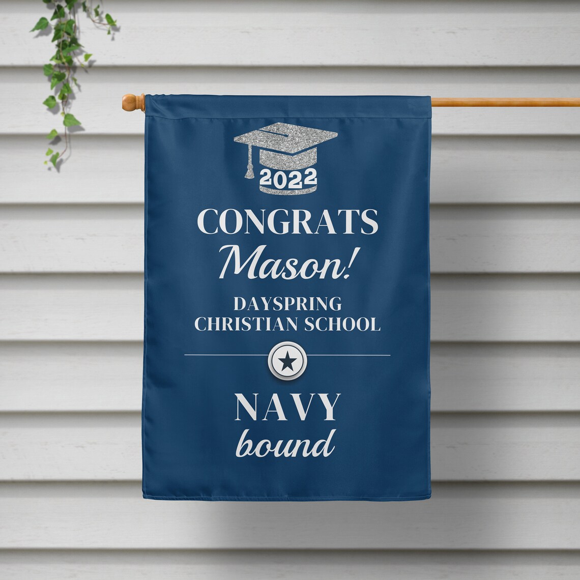 Navy Bound Graduation Yard Sign Personalized Garden Flag | Etsy