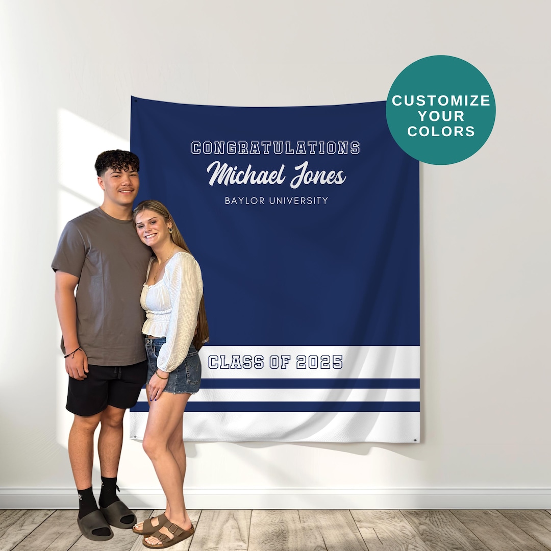 Custom Backdrop, Graduation Banner, Grad Party Decor, Masters Degree ...