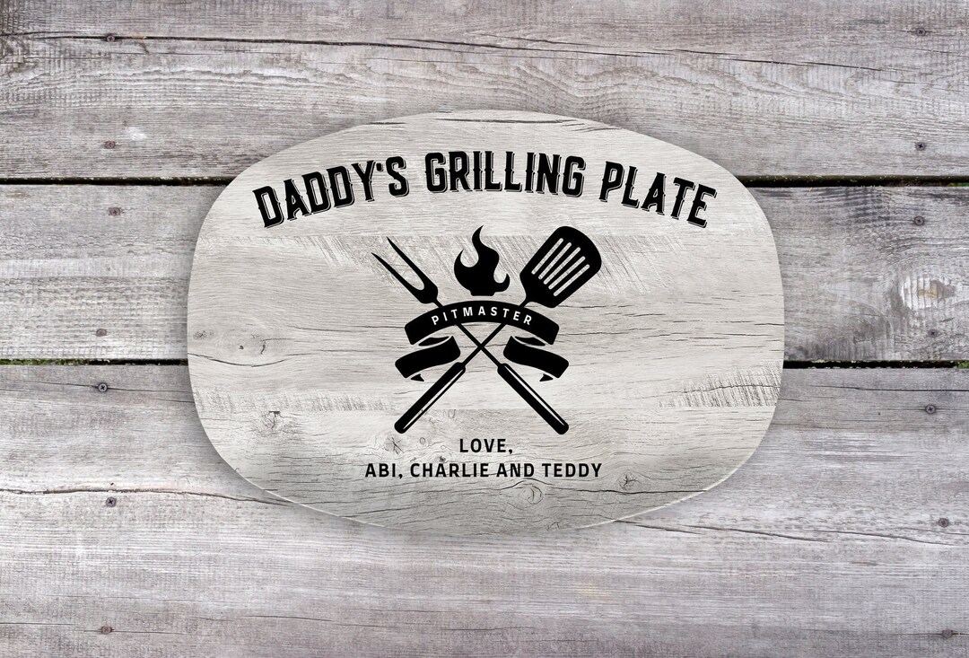 Pitmaster Personalized Grilling Plate, BBQ Gifts, Gift From Kids ...