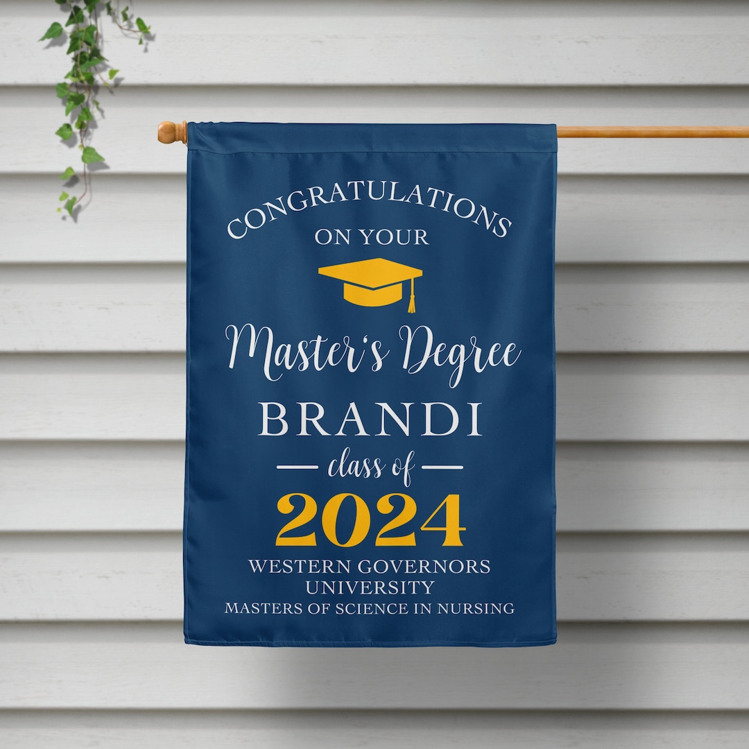 Masters Degree, Graduation Yard Sign, College Graduate Garden Flag ...