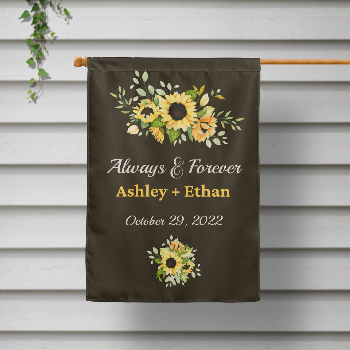 Sunflower Wedding Custom Garden Flag Fall Wedding Decor - Etsy
