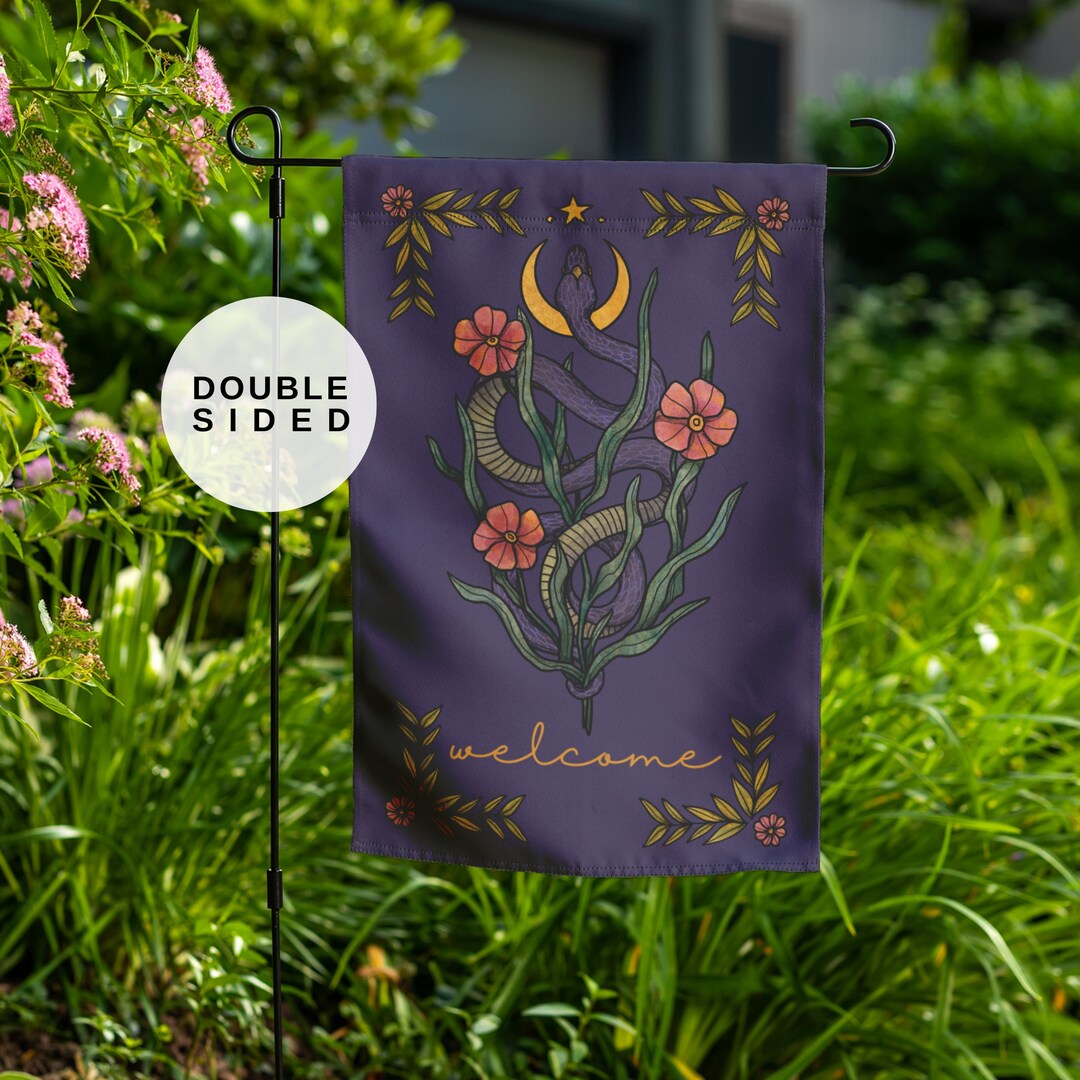 Snake Garden Flag, Whimsigoth Garden Flag, Gothic Home Decor, Goth ...