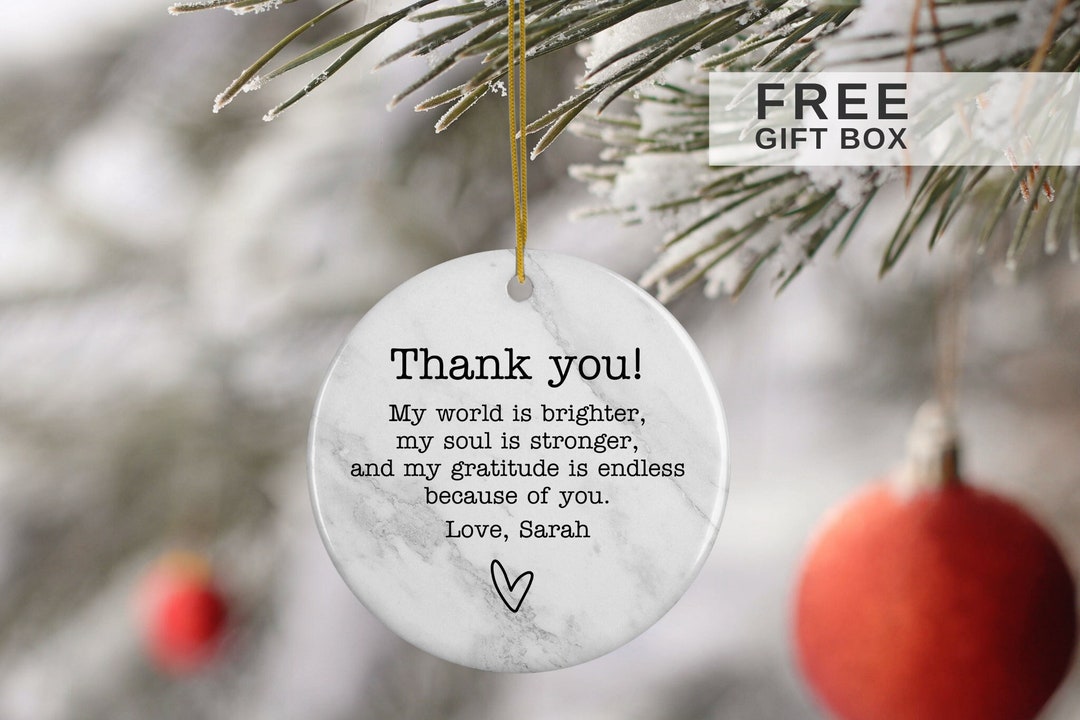 Thank You Ornament, Personalized Christmas Ornament, Appreciation Gift ...