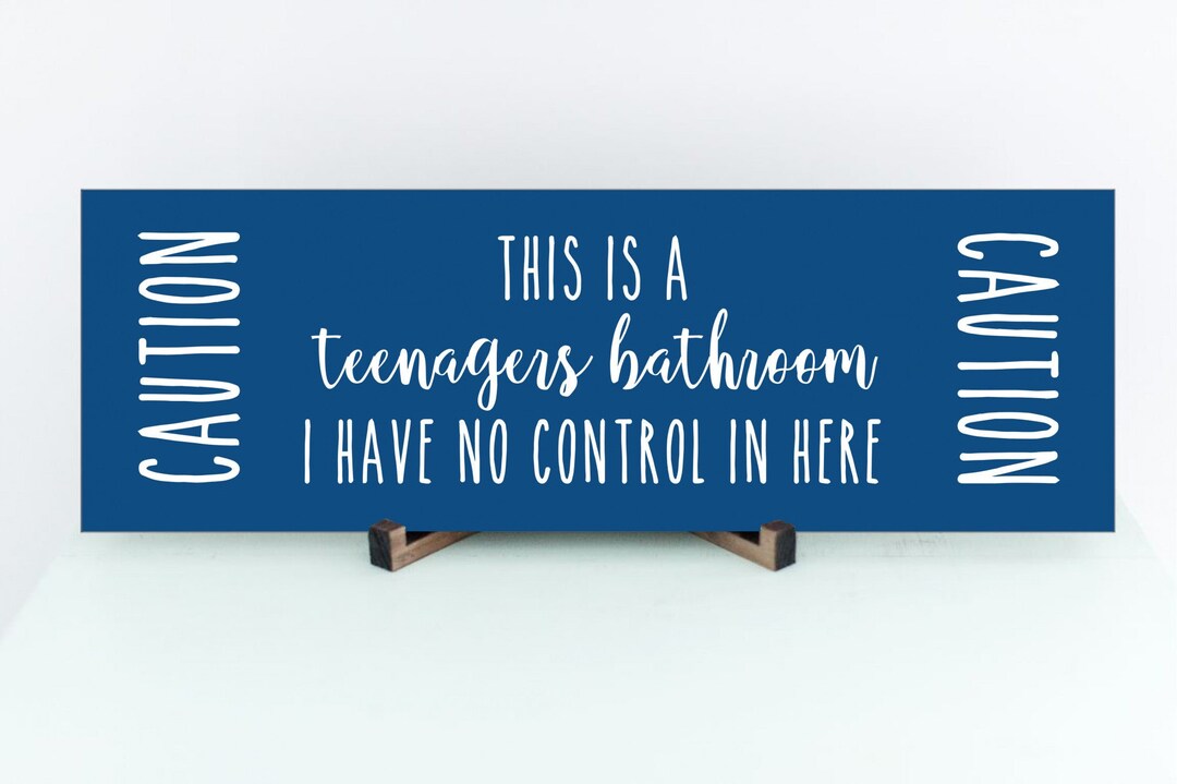Teenagers Bathroom Sign in Classic Blue - Etsy