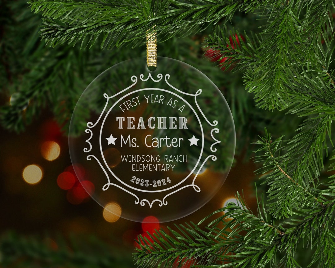 First Year Teacher, Personalized Ornament, Custom New Teacher Ornament ...