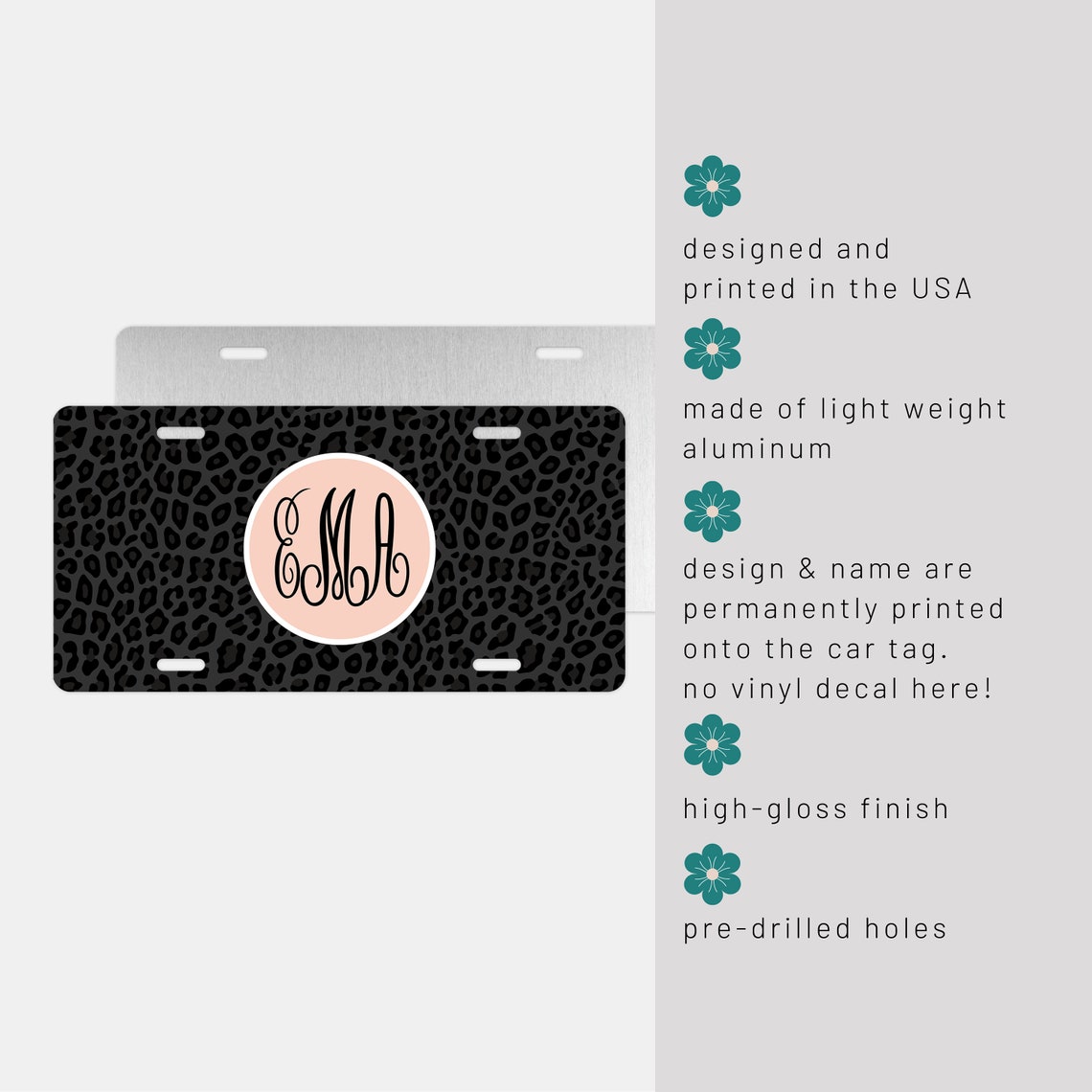 Front License Plate Monogrammed Car Tag Cute Car - Etsy