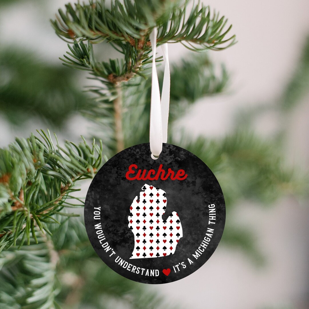 Euchre Ornament, Christmas Ornament, Euchre It's A Michigan Thing, Euchre Tournament, Euchre ...