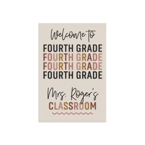 Classroom Door Sign, Personalized Teacher Classroom Flag, Elementary ...