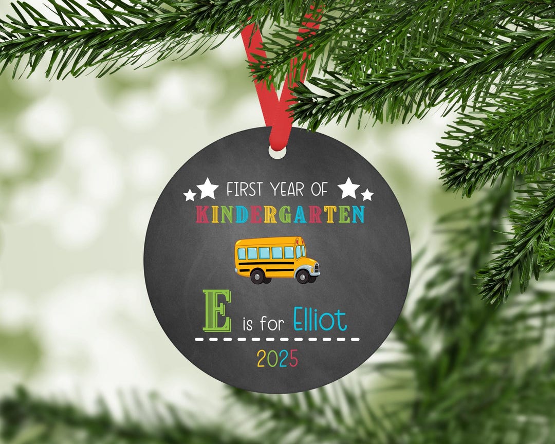 First Year of Kindergarten, Personalized Christmas Ornament, 2025 ...