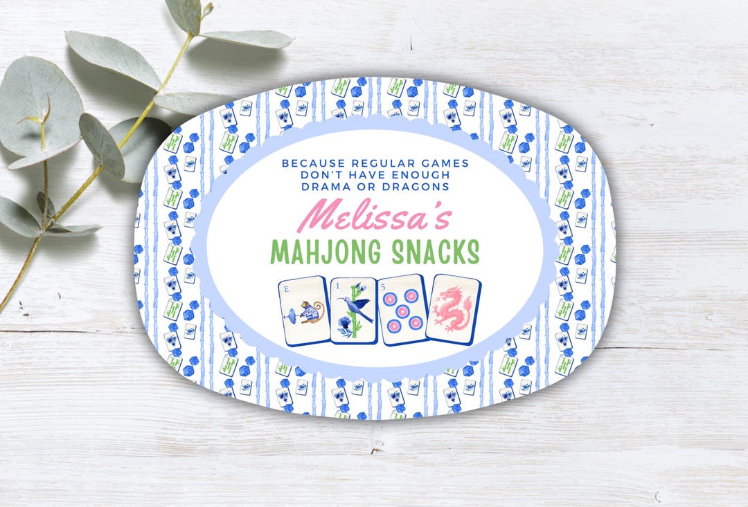 Mahjong Personalized Platter, Game Night, Mahjong Tiles, Mahj Girls ...