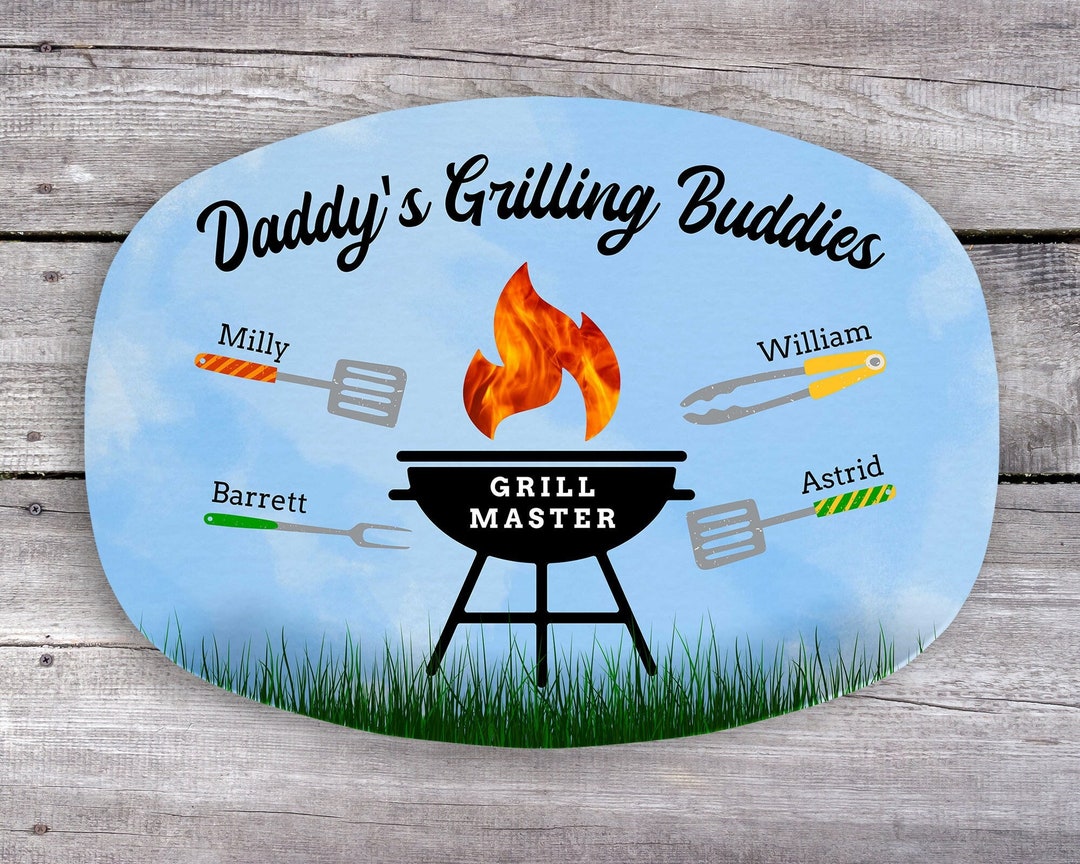 BBQ Gifts, Personalized Grilling Plate, Grill Gifts, Dad Gift From Kids ...